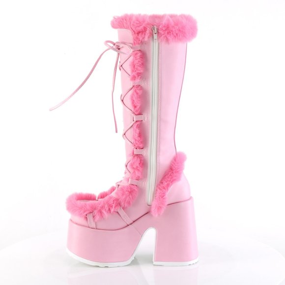 Shoes Coquette Girl Platform Fur Lace Up Knee High Boots Poshmark